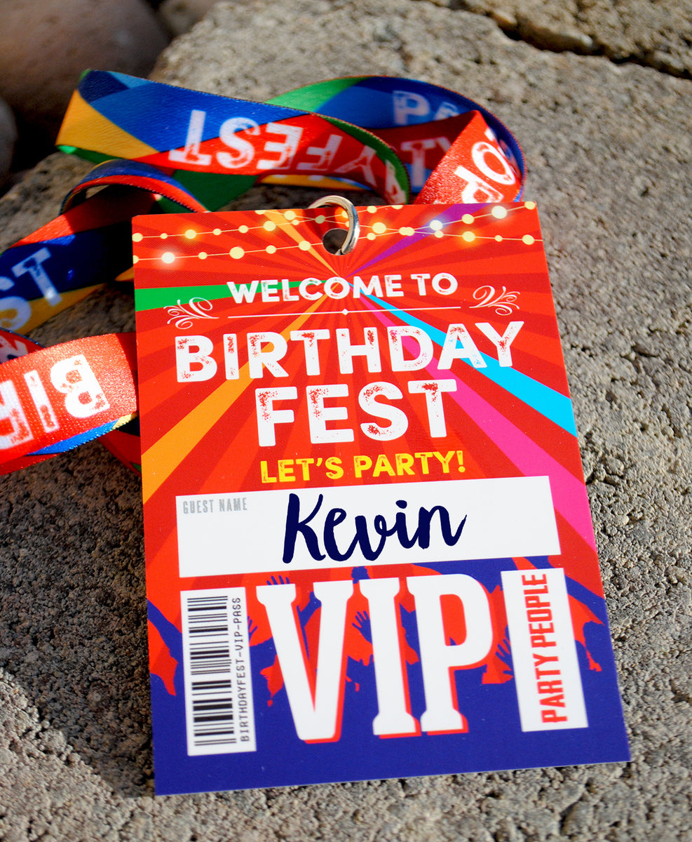 BIRTHDAYFEST ® Festival Birthday Party VIP Lanyards | Hen Party ...