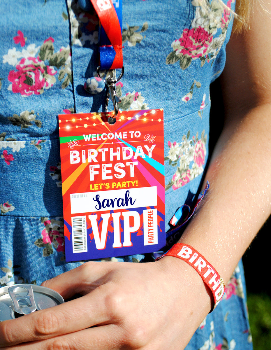 BIRTHDAYFEST ® Festival Birthday Party VIP Lanyards | Hen Party ...