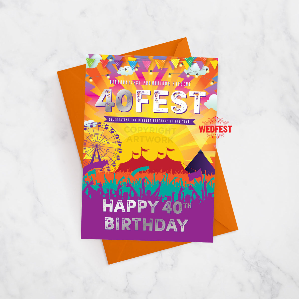 40FEST 40th Birthday Card, Festival Themed 40th Birthday Card | Hen ...