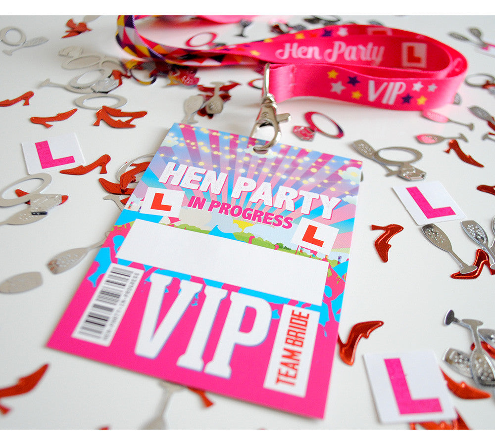 Hen Party Vip Pass Lanyards | Hen Party Wristbands | Team Bride Tribe ...